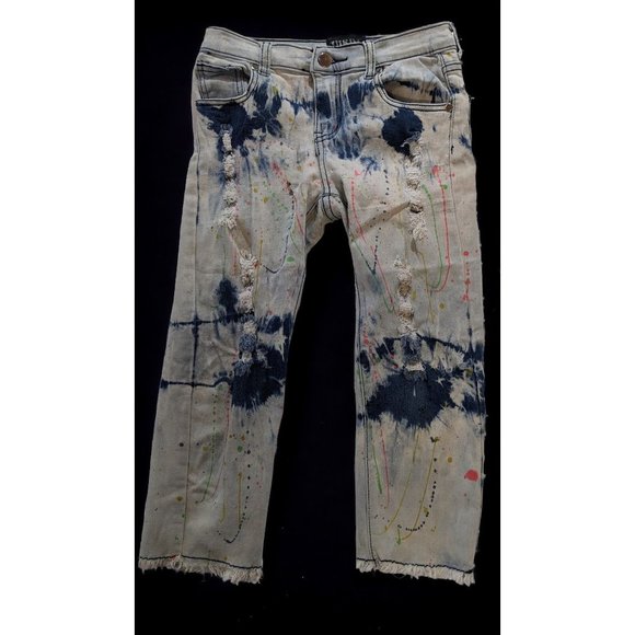 Thrill | Bottoms | Thrill Distressed Paint Splatter Cropped Jeans ...